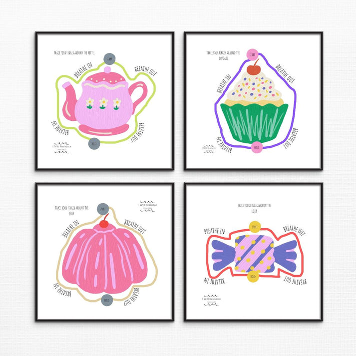 12 Mindfulness Breathing Cards (Digital Download)- Tea Party Edition ...