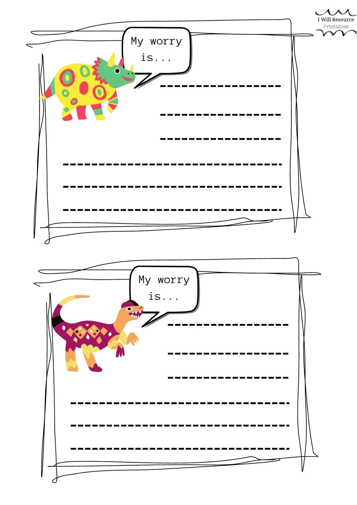 Worry Jar- Dinosaur edition (digital download) – I Will Resource