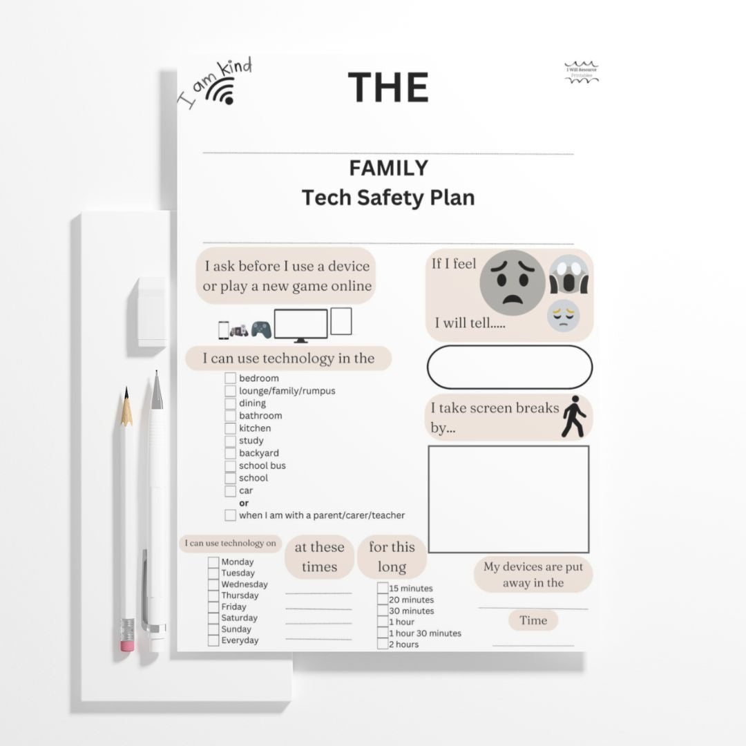 Family Tech Safety Conversation Cards and Family Technology Safety Pla ...