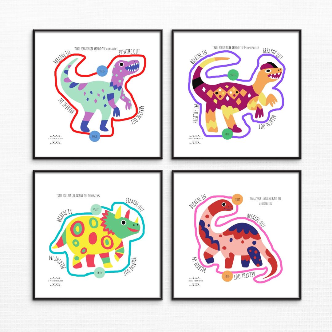 10 Mindfulness Breathing Cards (Digital Download)- Dinosaur Edition – I ...