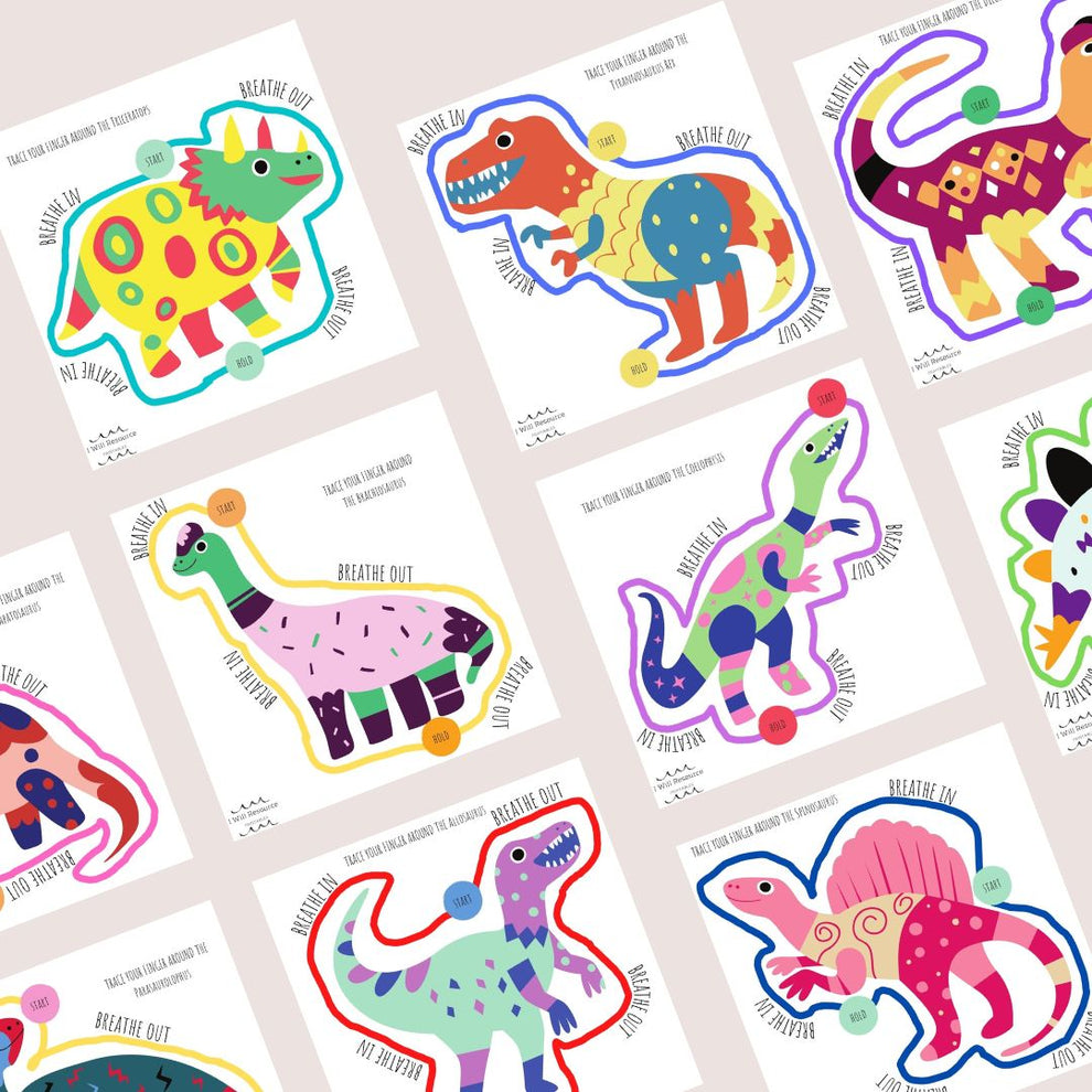 10 Mindfulness Breathing Cards (Digital Download)- Dinosaur Edition – I ...
