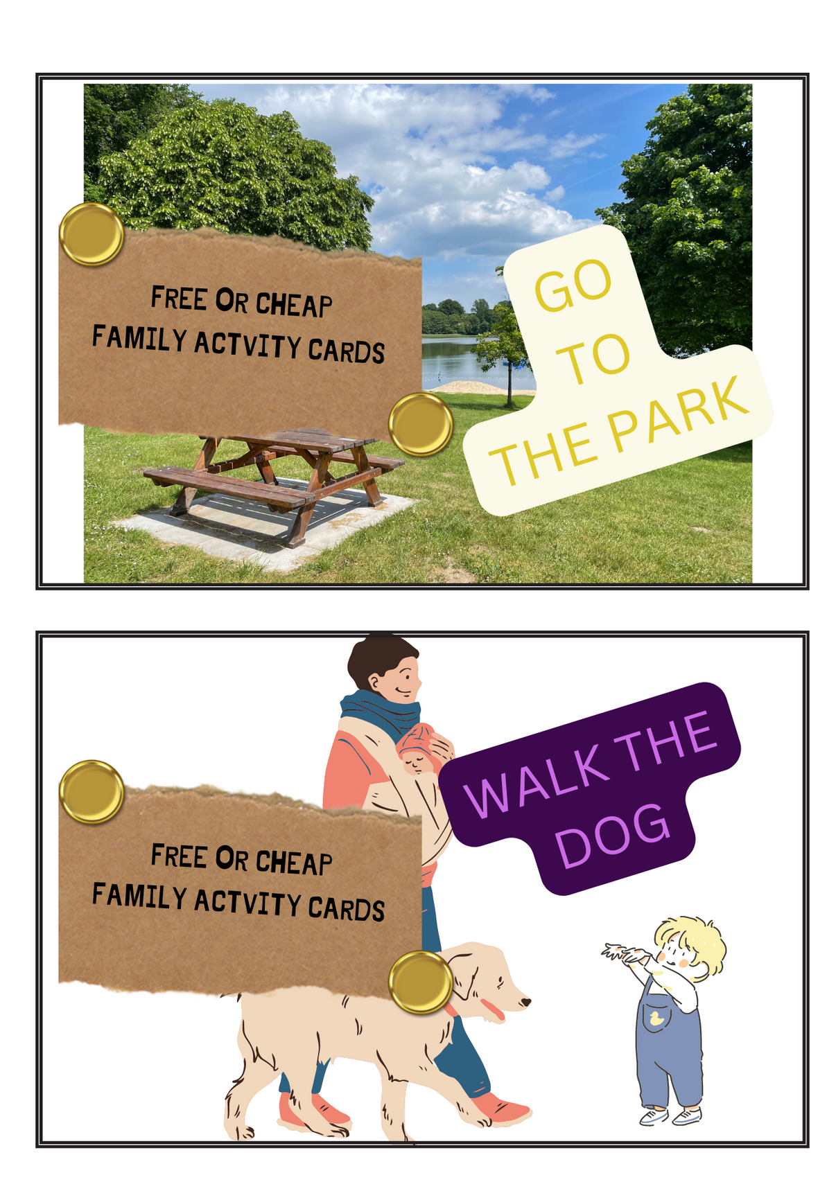 Free or Cheap FAMILY ACTIVITY CARDS (Digital Download) – I Will Resource