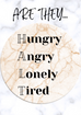 HALT (Hungry, Angry, Lonely, Tired) Fridge Poster x2 (Free Digital Dow ...